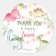 Colorful dinosaur birthday party thank you gift classic round sticker ...