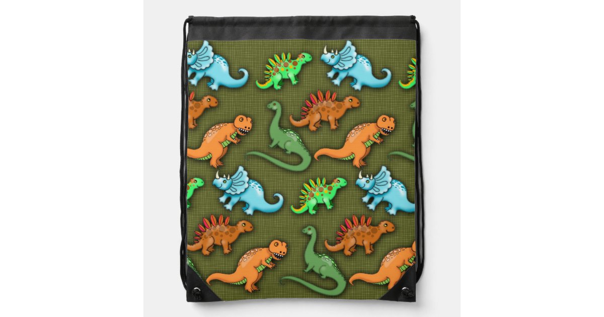 Colorful Dinosaurs Drawstring Bag | Zazzle
