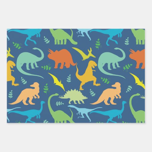 Colorful Dinosaurs Wrapping Paper Sheets | Zazzle