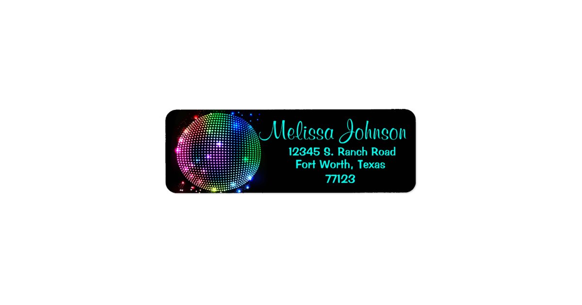 Colorful Disco Ball Custom Return Address Labels | Zazzle