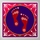 Colorful Diwali Rangoli With Footprint Poster | Zazzle