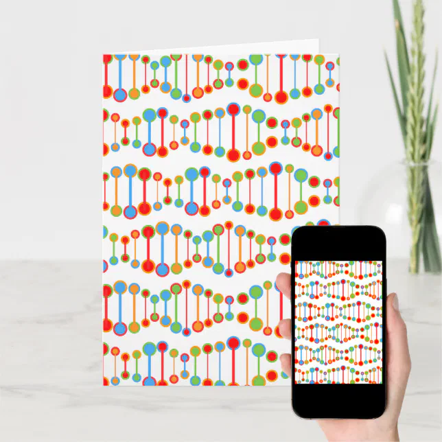 Colorful DNA structure pattern Card | Zazzle
