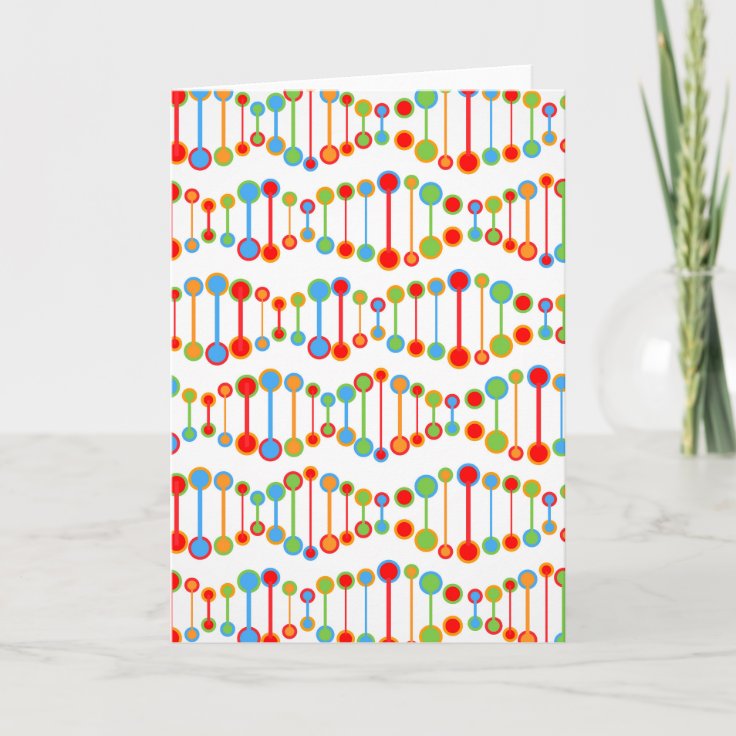 Colorful DNA structure pattern Card | Zazzle