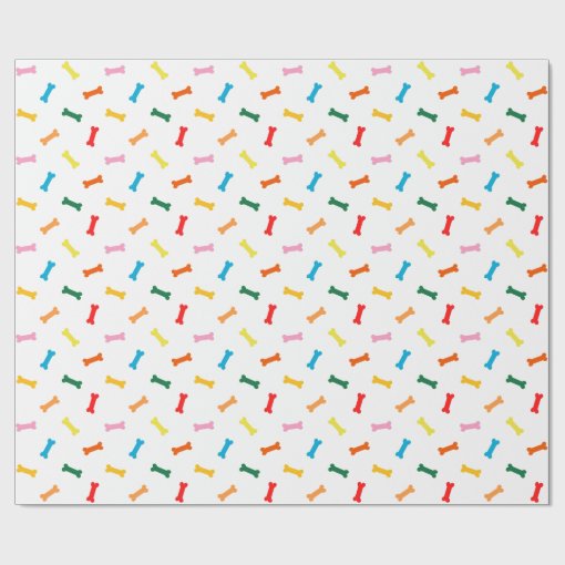 Colorful Dog Biscuit Bones Wrapping Paper For Dogs | Zazzle