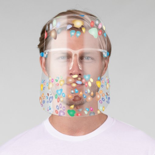 Colorful Dog Paws Face Shield | Zazzle