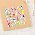 Colorful Dollar Sign ($) Symbols Sticker | Zazzle