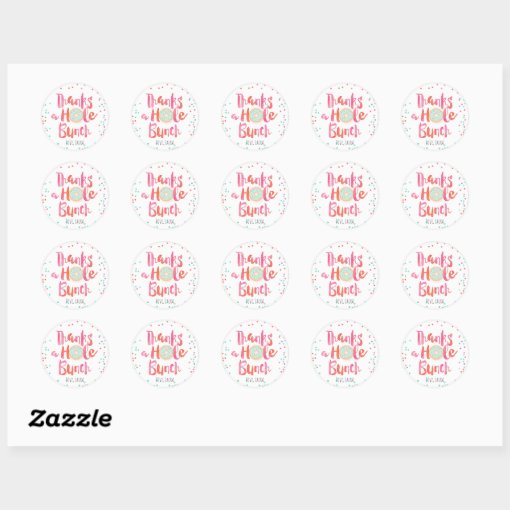 Colorful Donut Thank You Stickers | Zazzle