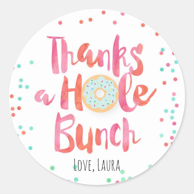 Colorful Donut Thank You Stickers | Zazzle