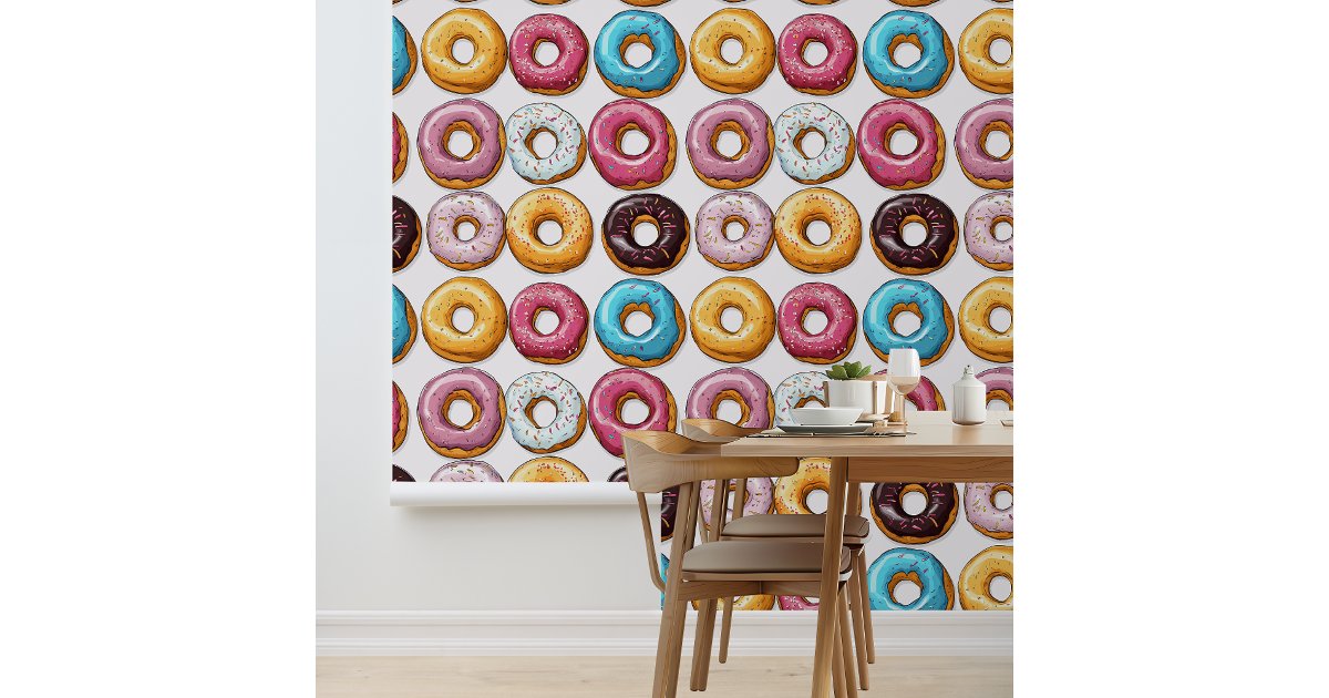 Colorful Donuts Wallpaper | Zazzle