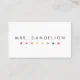Colorful Dots Elementary School Teacher Business Card | Zazzle