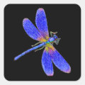 Colorful Dragonfly Square Sticker | Zazzle