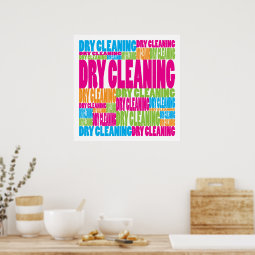 Colorful Dry Cleaning Poster | Zazzle