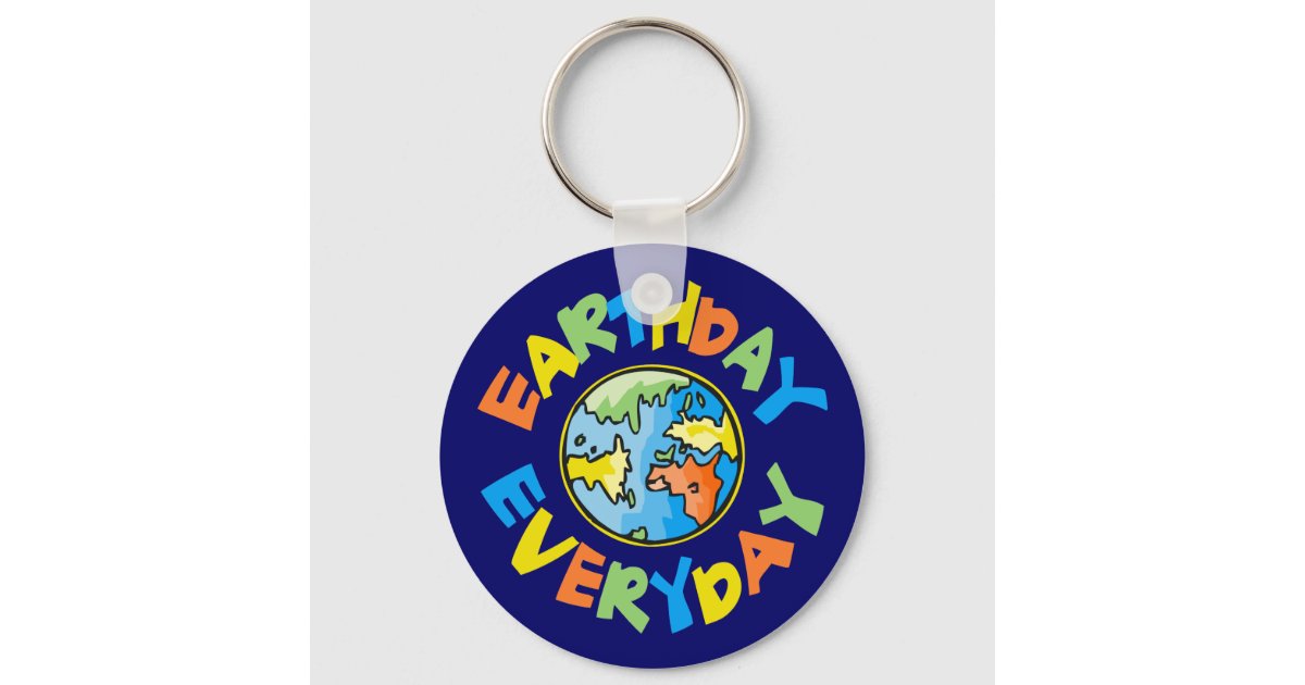 Colorful Earth Day Keychain | Zazzle