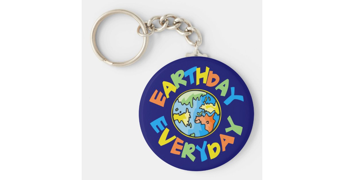 Colorful Earth Day Keychain | Zazzle.com