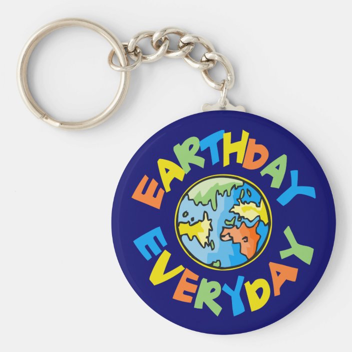 Colorful Earth Day Keychain | Zazzle.com