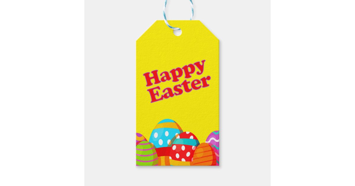 Colorful Easter Eggs – Happy Easter Gift Tags | Zazzle
