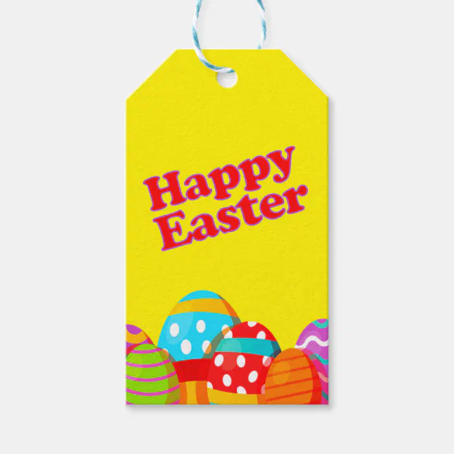 Colorful Easter Eggs – Happy Easter Gift Tags | Zazzle