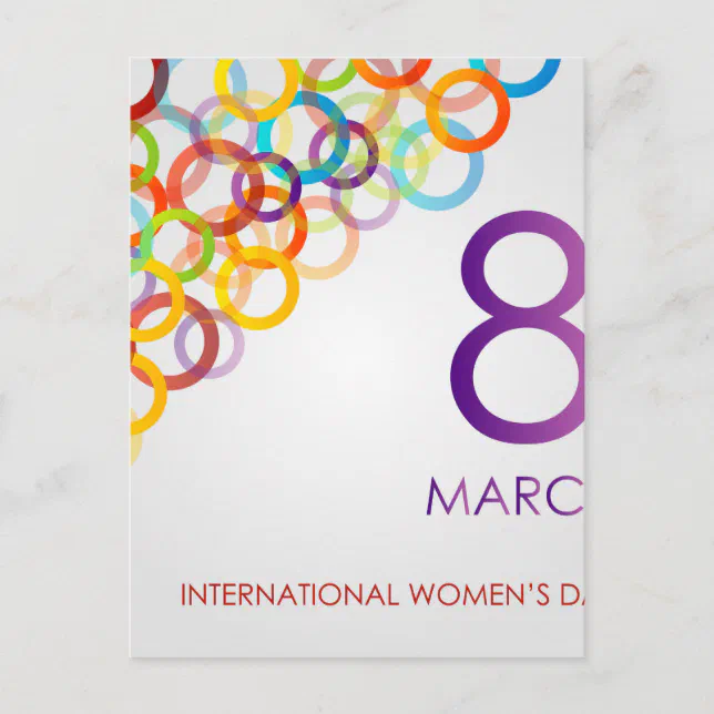 Colorful Ecard for womens day Postcard | Zazzle