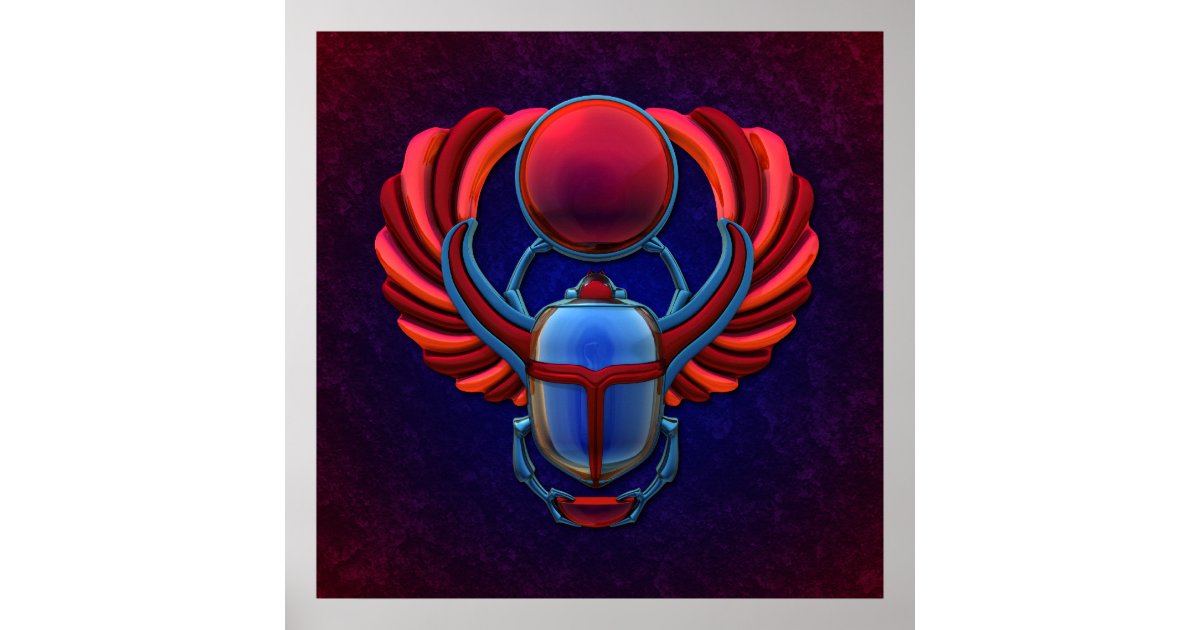 Colorful Egyptian Scarab Poster | Zazzle
