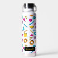 Colorful Eighties 80's Retro Geometric Pattern Water Bottle | Zazzle