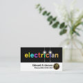 Colorful Electric Light Bulbs Lighting Business Card | Zazzle