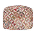 Colorful Elegant Vintage Patchwork Quilt Pattern Pouf | Zazzle