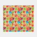Colorful Elmo Grid Pattern Fleece Blanket | Zazzle