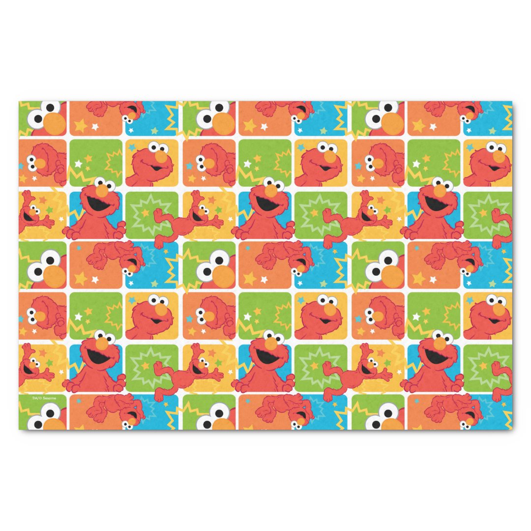 Colorful Elmo Grid Pattern Tissue Paper | Zazzle