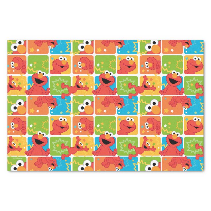 Colorful Elmo Grid Pattern Tissue Paper | Zazzle