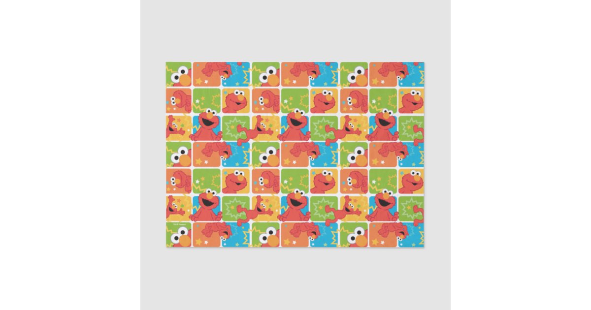 Colorful Elmo Grid Pattern Tissue Paper | Zazzle