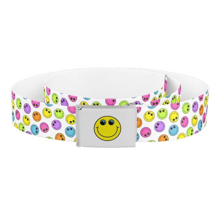 Colorful Emoji Faces Belt | Zazzle