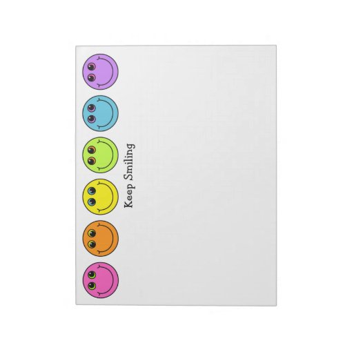 Colorful Emoji Faces Keep Smiling Notepad | Zazzle