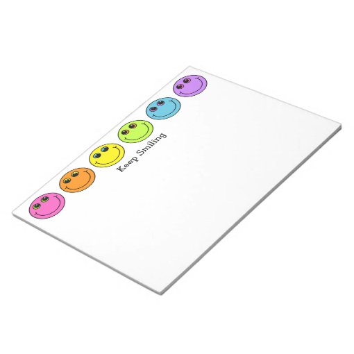 Colorful Emoji Faces Keep Smiling Notepad | Zazzle