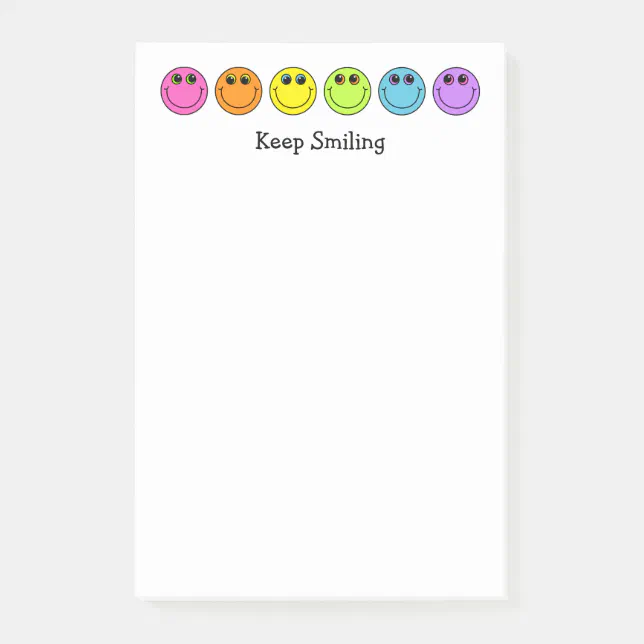 Colorful Emoji Faces Keep Smiling Post-it Notes | Zazzle