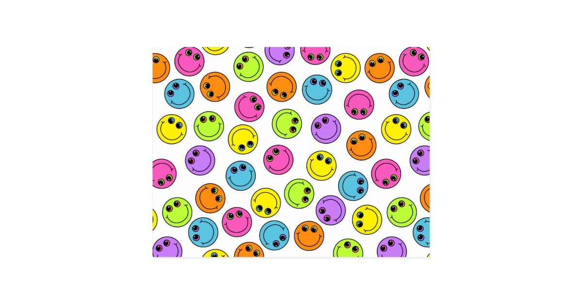 Colorful Emoji Faces Postcard | Zazzle.com