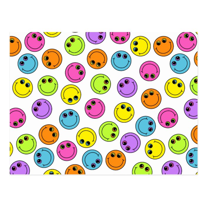 Colorful Emoji Faces Postcard | Zazzle.com