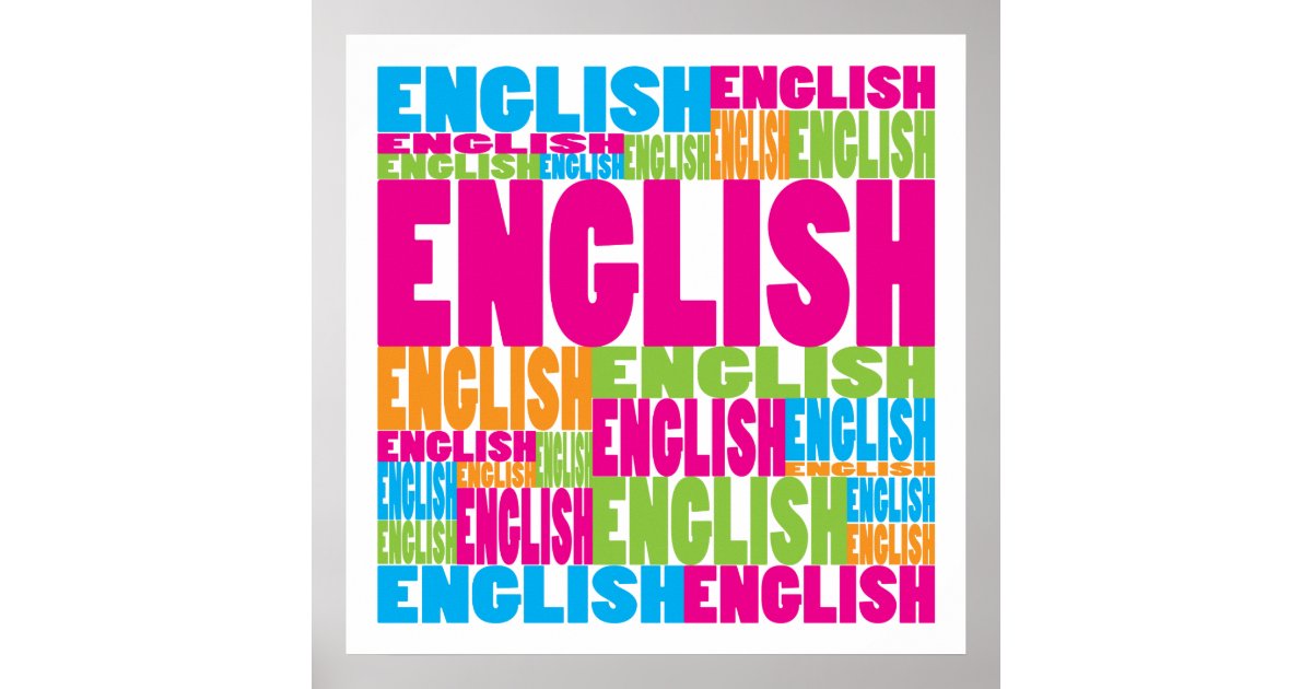 Colorful English Poster | Zazzle