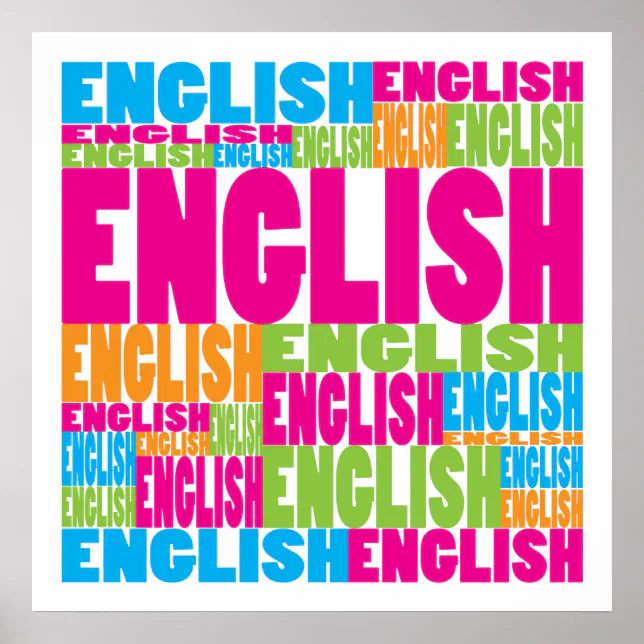 Colorful English Poster | Zazzle
