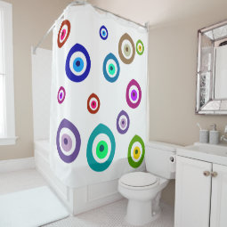 Colorful Evil Eye Shower Curtain | Zazzle