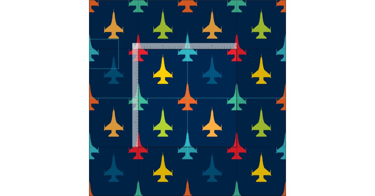 Colorful F-16 Viper Fighter Jet Pattern Primaries Fabric | Zazzle