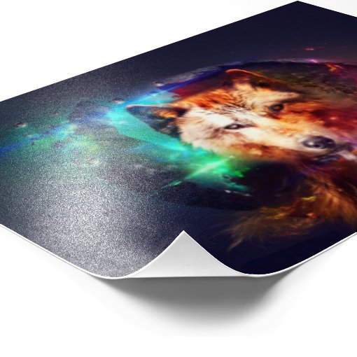 Colorful face wolf photo print | Zazzle