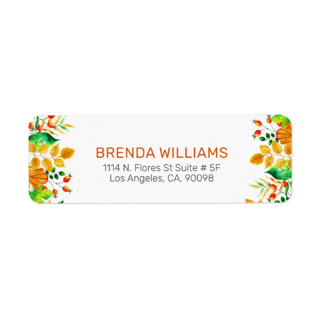Colorful fall leaves border label | Zazzle
