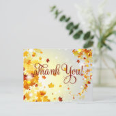 Colorful Fall Thank You Postcards Autumn Leaves | Zazzle