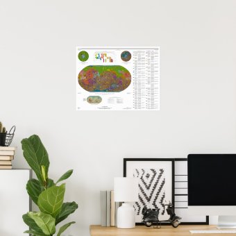 Colorful False Color Map of Mars Poster | Zazzle
