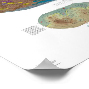 Colorful False Color Map of Mars Poster | Zazzle