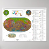Colorful False Color Map of Mars Poster | Zazzle