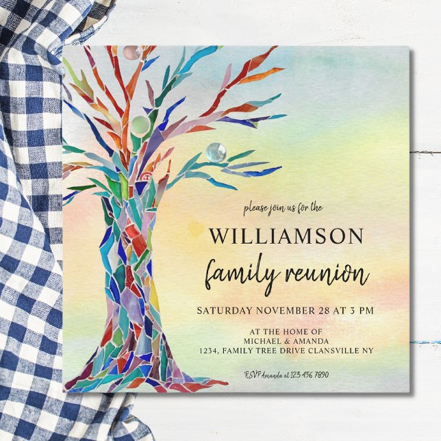 Colorful Family Reunion Tree