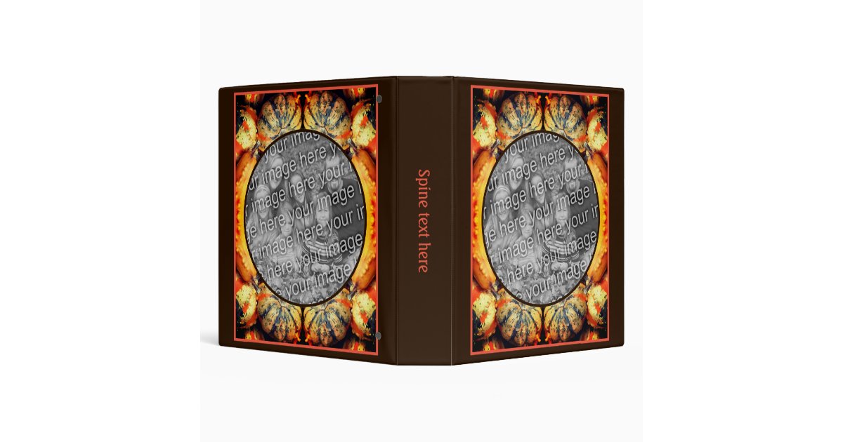 Colorful Fancy Gourds Frame Create Your Own Photo 3 Ring Binder | Zazzle