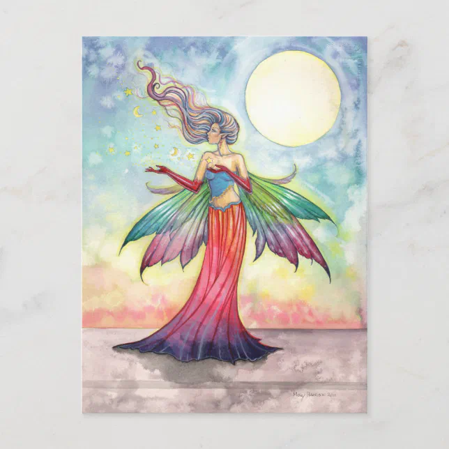 Colorful Fantasy Fairy Postcard | Zazzle
