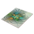 Colorful Fantasy Modern Abstract Flower Fractal Ceramic Tile | Zazzle